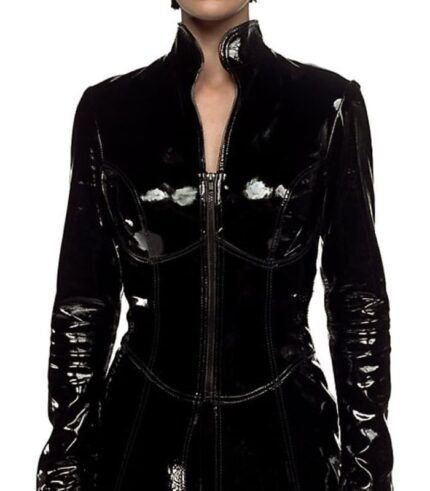 The Matrix Trinity Black Coat | Carrie Anne Moss Matrix Coat