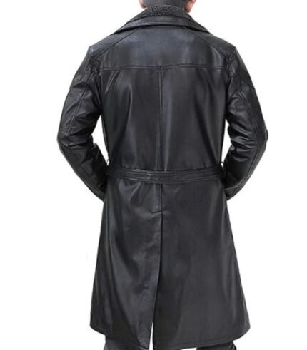 Blade Runner Ryan Gosling Winter Fur Collar Black Trench Coat
