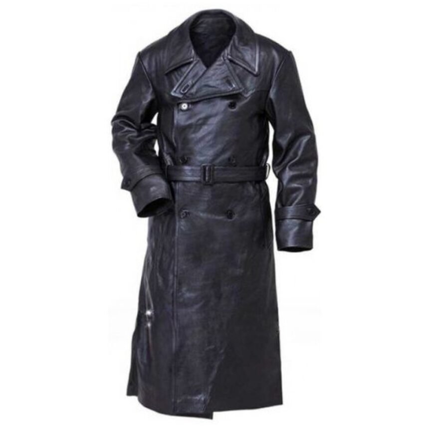 WW2 German Coat | German Black Leather Coat