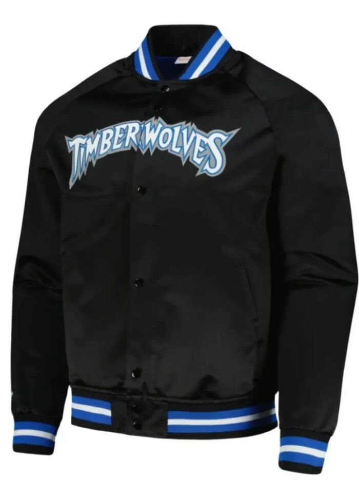 Black Timberwolves Jacket | Minnesota Varsity Jacket